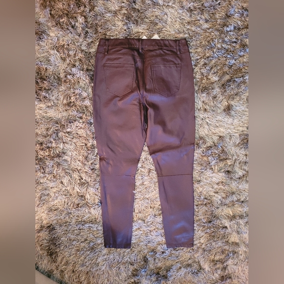 JustFab | Pants & Jumpsuits | New Just Fab Maroon Faux Leather Pants ...